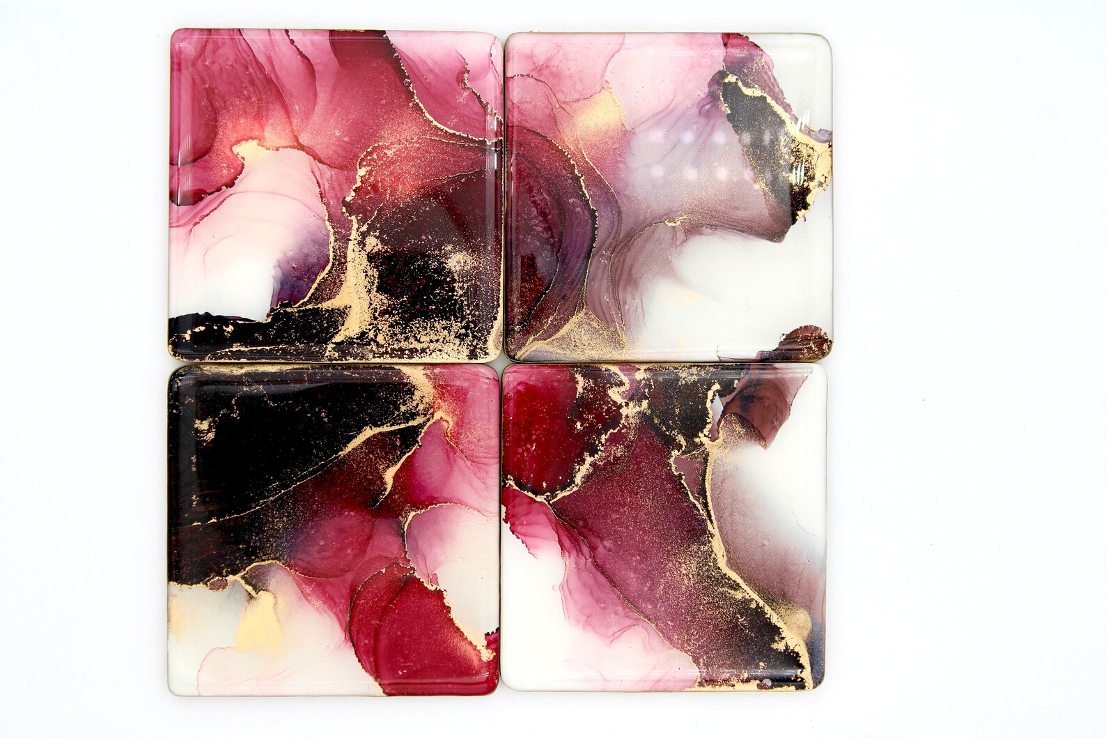 Alcohol Ink Resin Coasters Set of 4 Drink Coasters Abstract - Etsy