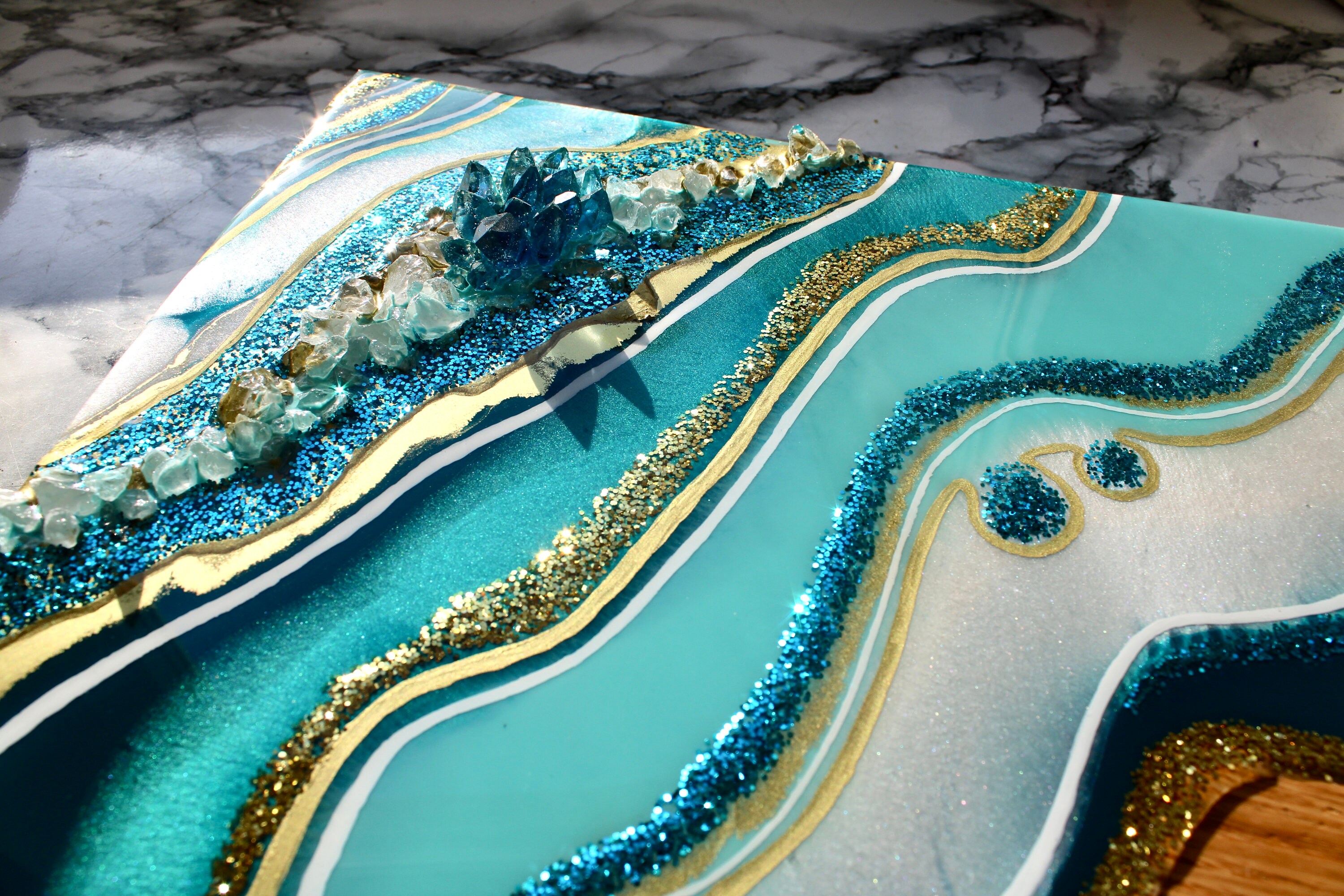 Custom Geode-inspired Cheese Board With Laser Engraved Personalization ...