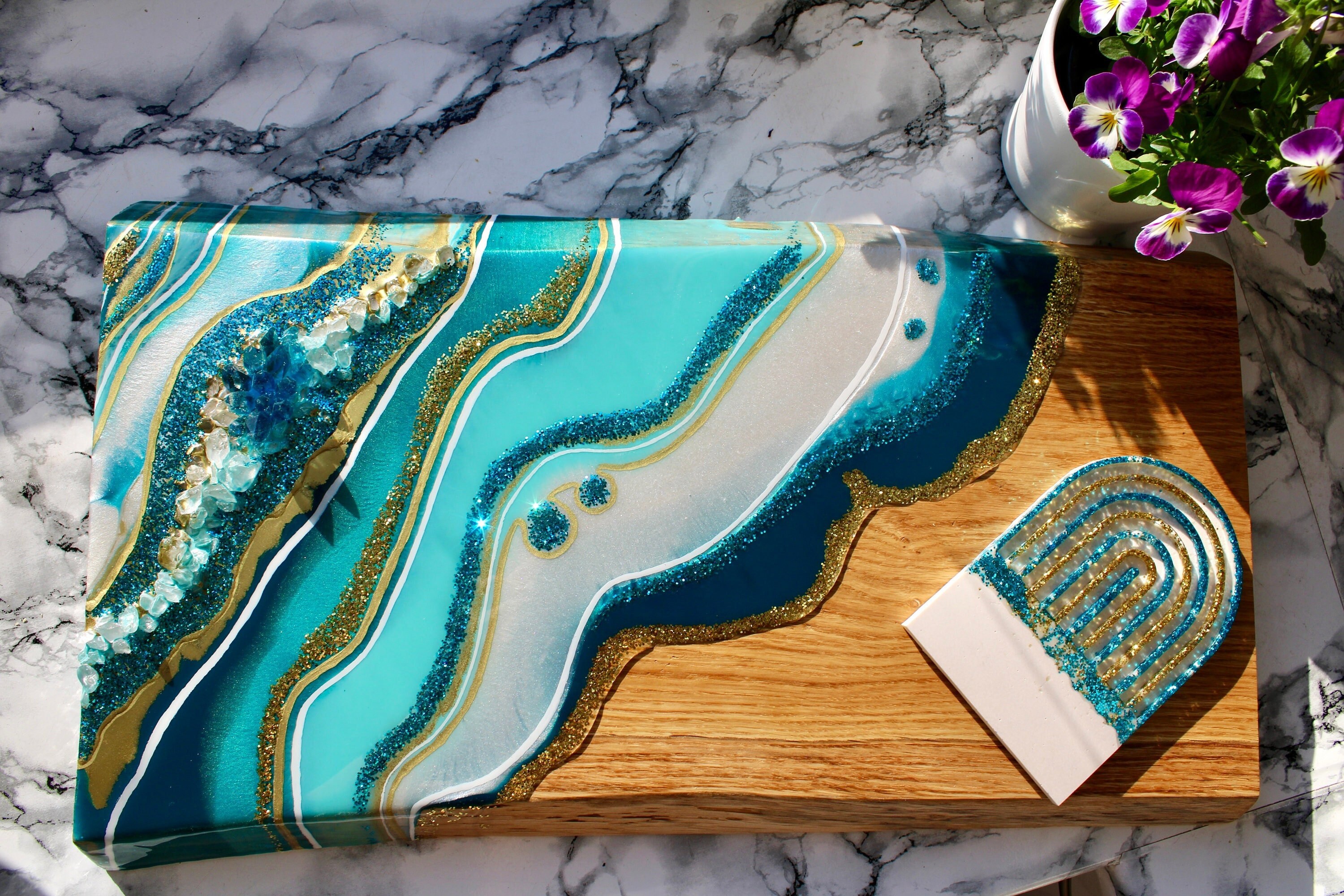 Custom Geode-inspired Cheese Board With Laser Engraved Personalization ...