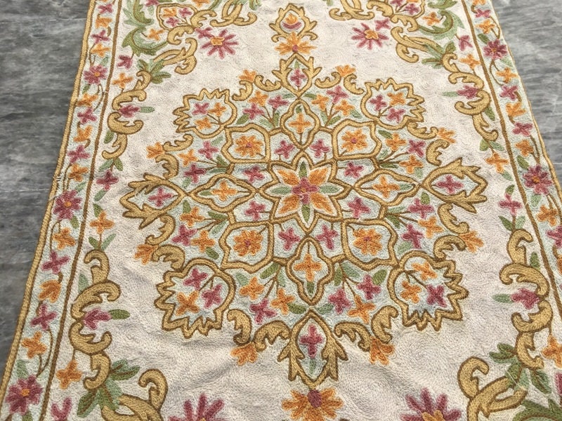 French Aubusson Rug Handmade Rug Hand Knotted Rug Crewel Rug Needle ...