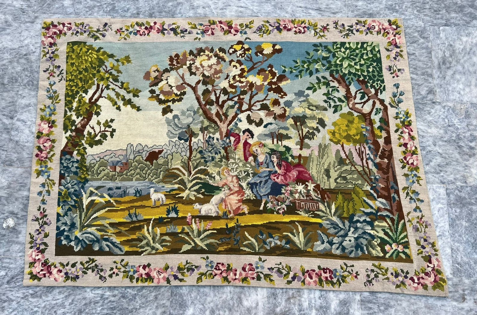 Vintage French Tapestry Wall Hanging, Medieval Goblins Scene (131x94 Cm ...