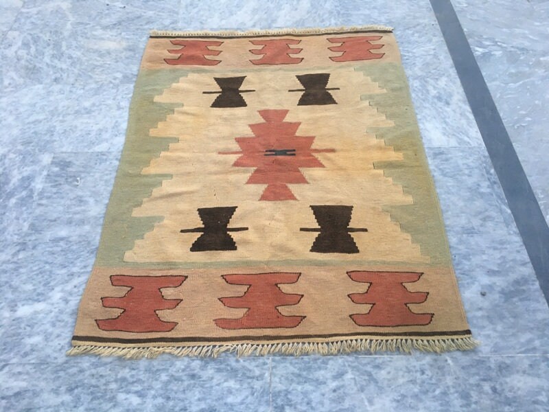 Afghan Kilim Rug, Handmade Kilim, Modern Kilim Floral Kilim Oriental ...