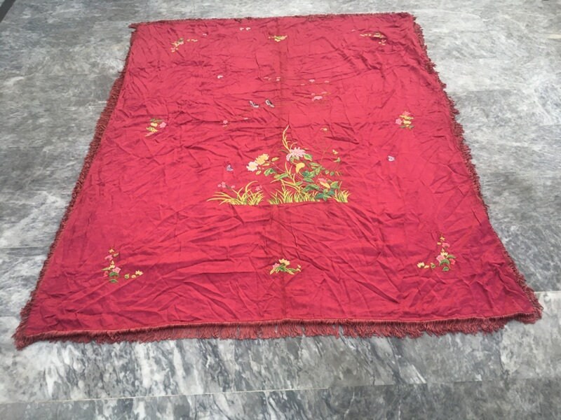 Antique Chinese Hand Embroidery Tablecloth Pictorial Table Cover Home ...