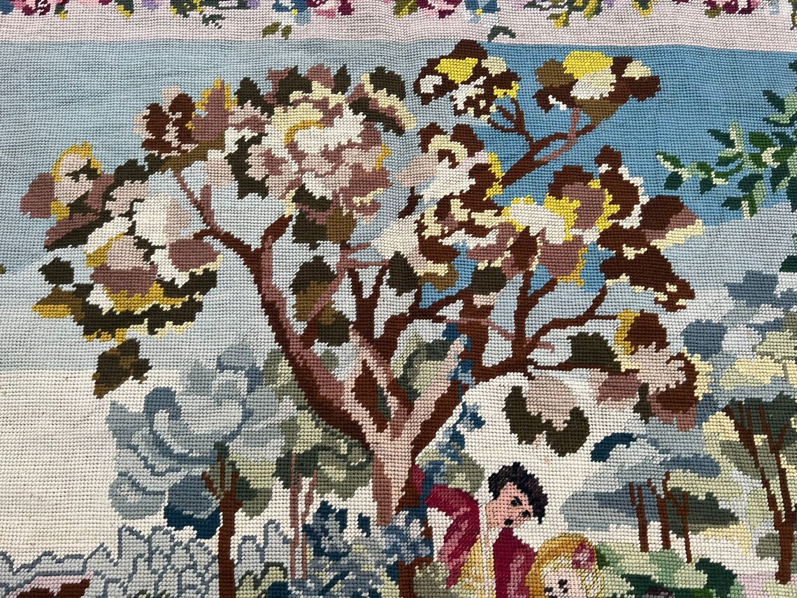 Vintage French Tapestry Wall Hanging, Medieval Goblins Scene (131x94 Cm ...