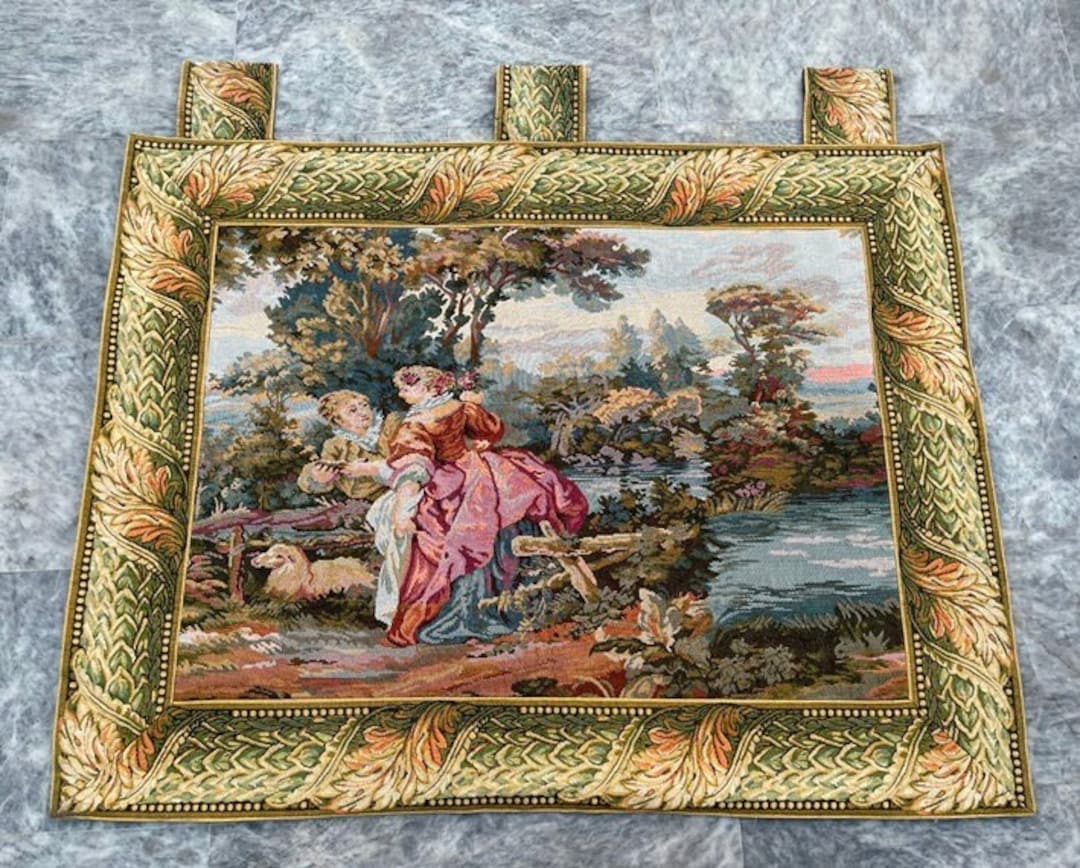 3X4 French Tapestry Vintage Tapestry Antique Tapestry Wall Hanging Tapestry Goblins Medieval ...
