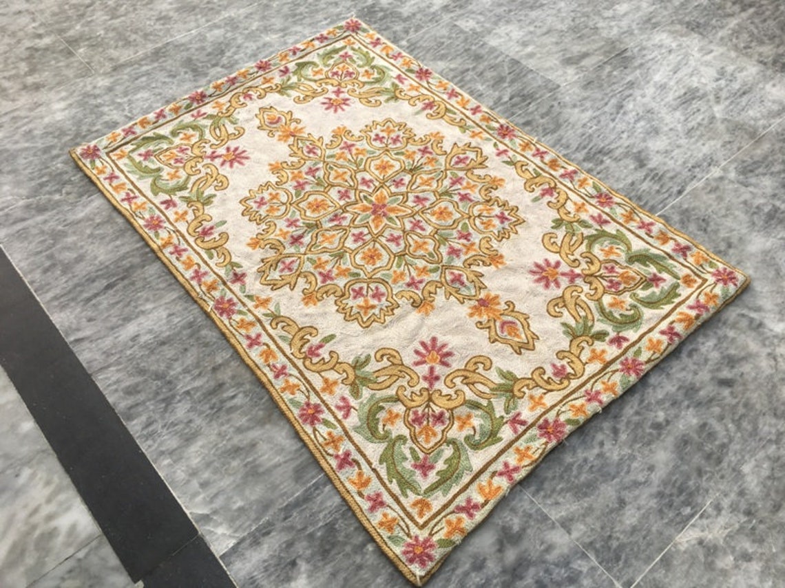 French Aubusson Rug Handmade Rug Hand Knotted Rug Crewel Rug - Etsy