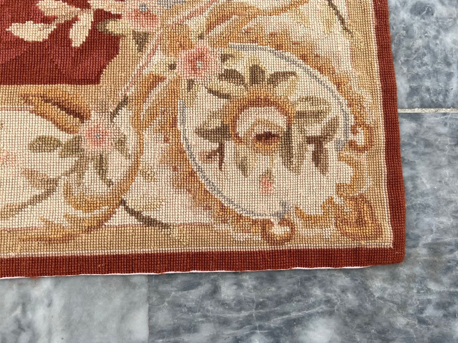 French Aubusson Rug Handmade Rug Living Room Rug Crewel Rug Needle ...