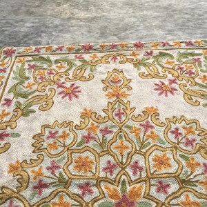 French Aubusson Rug Handmade Rug Hand Knotted Rug Crewel Rug Needle ...