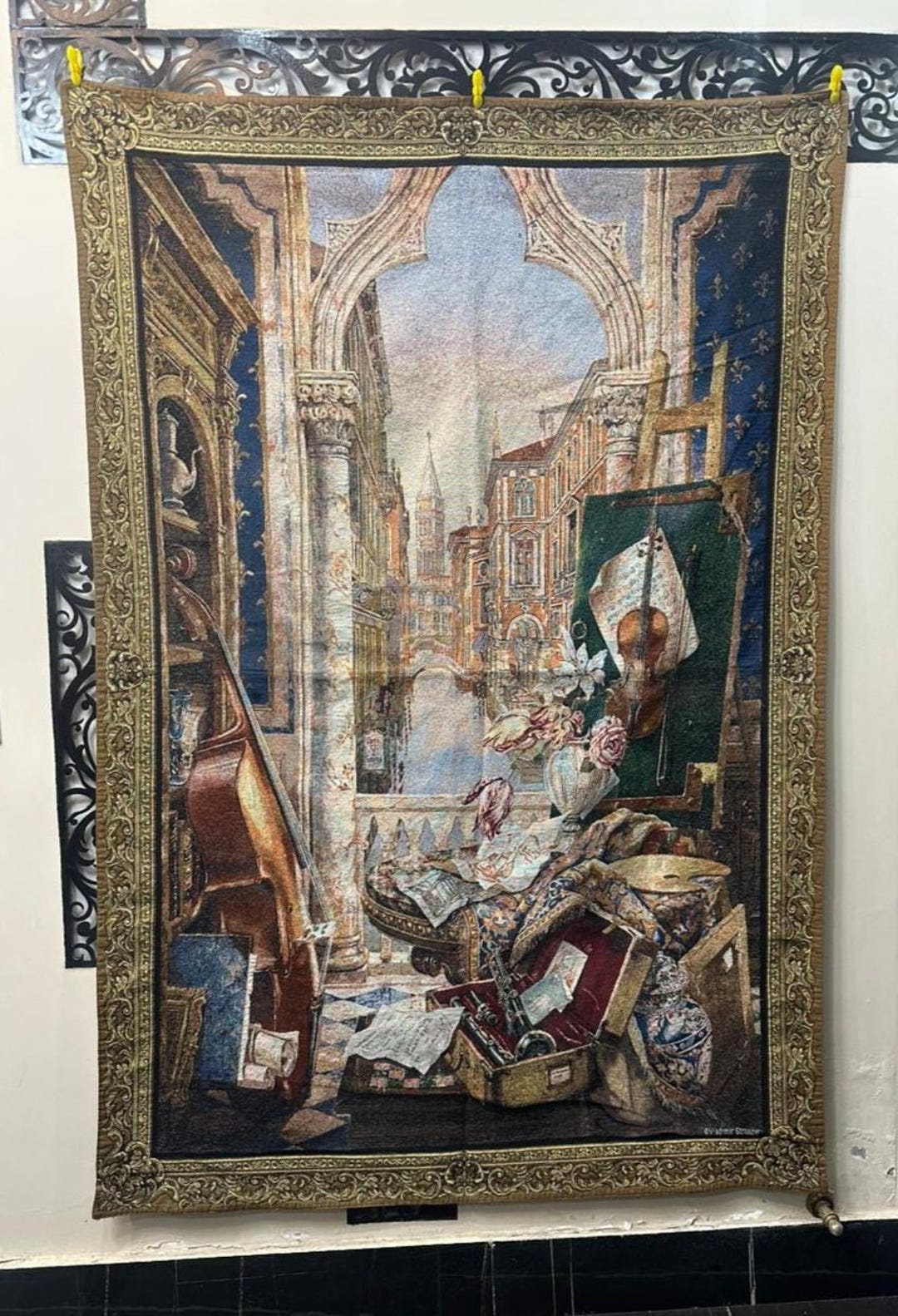 Vintage French Tapestry: Medieval Vine Book, Wall Hanging (193 X 129 Cm ...