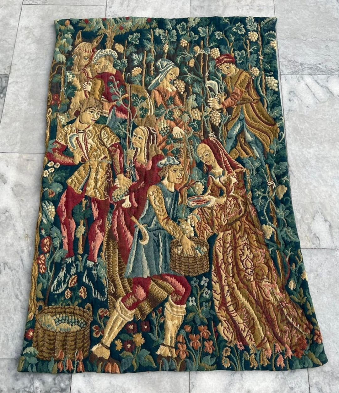 French Tapestry Vintage Tapestry Antique Tapestry Wall Hanging Tapestry ...