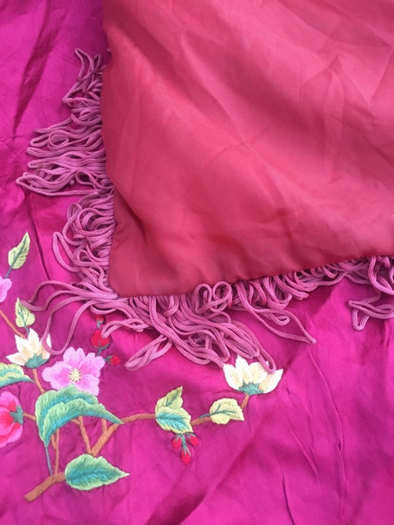 Antique Chinese Hand Embroidery Tablecloth Pictorial Table Cover Home ...