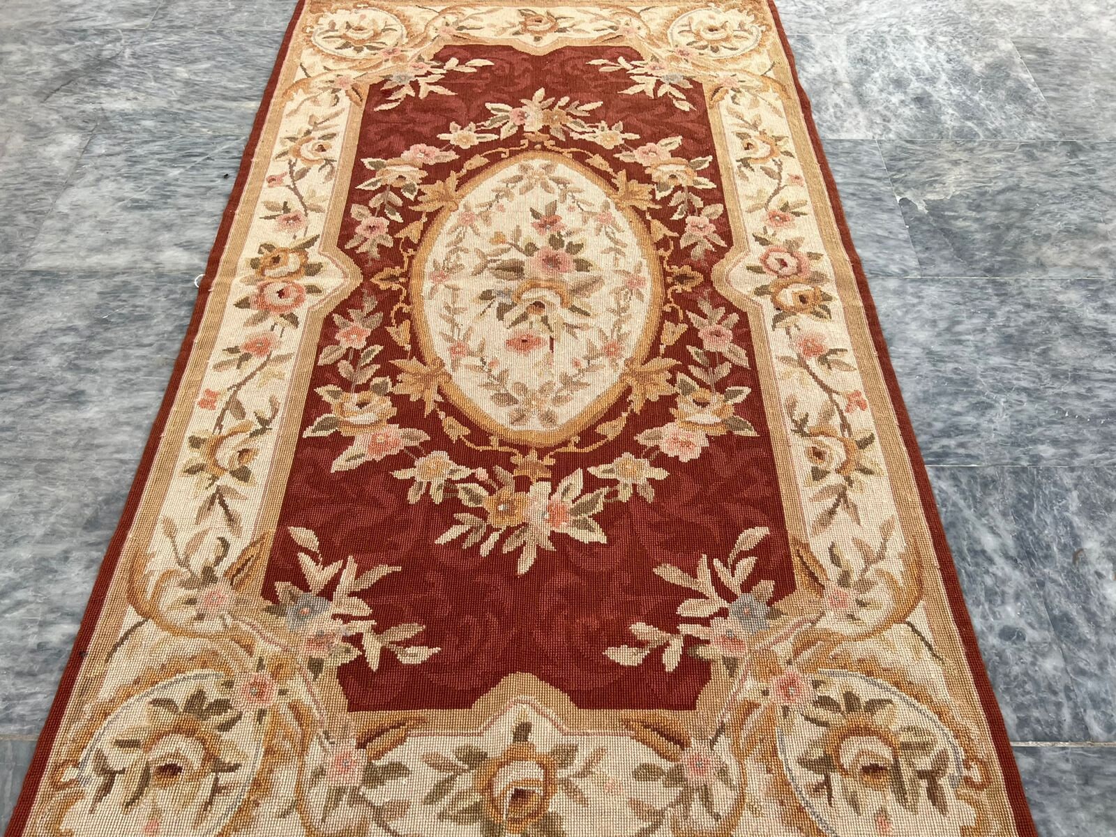 French Aubusson Rug Handmade Rug Living Room Rug Crewel Rug Needle ...