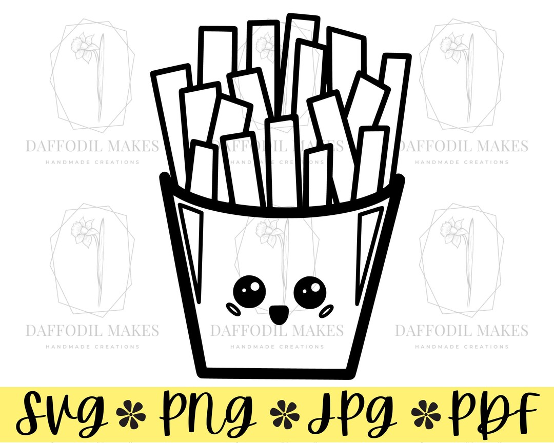 French Fry SVG File, SVG, French Fry, French Fry Svg, Kawaii Svg, Cute ...