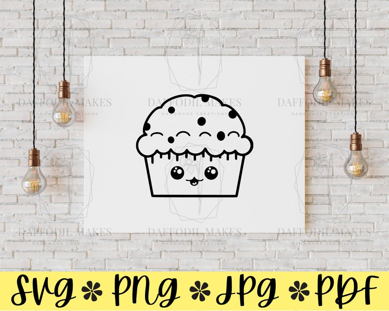 Muffin SVG File, SVG, Muffin, Dessert, Muffin Svg, Kawaii Svg, Cute ...