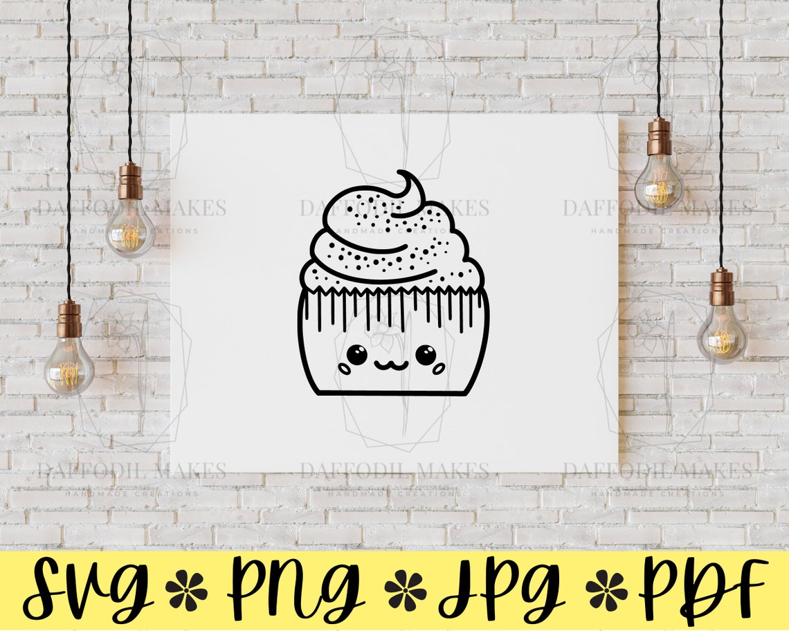 Cupcake SVG File SVG Cupcake Cupcake Svg Kawaii Svg Cute | Etsy
