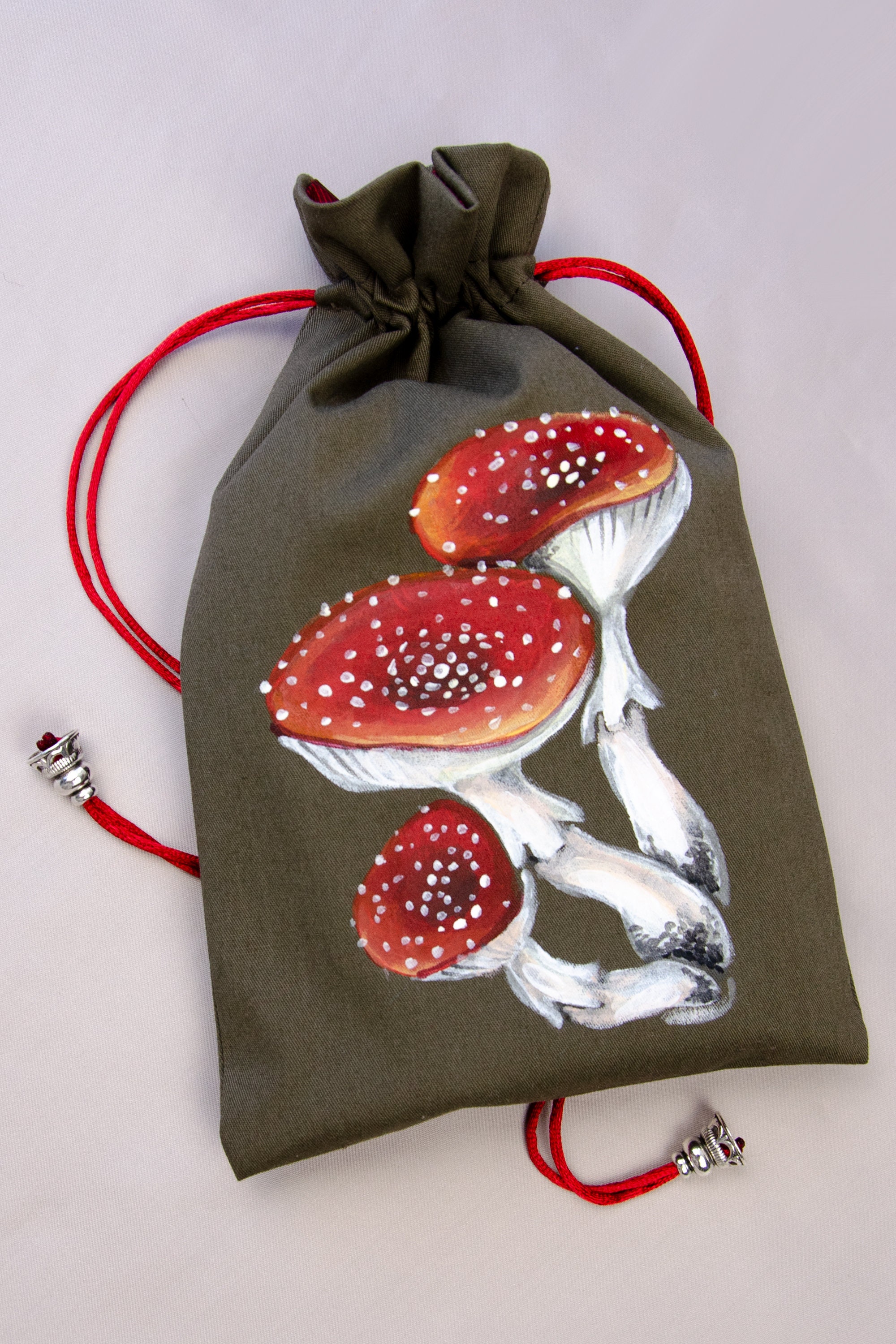 Mushroom Tarot Card Bag Cottagecore Decor Amanita Muscara Runes Pouches ...