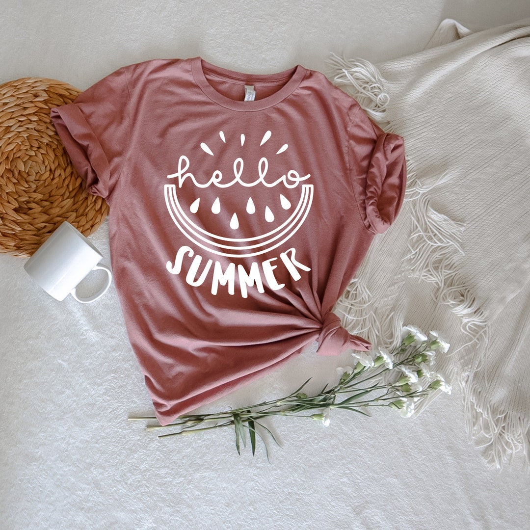 Hello Summer Shirt, Summer Gift, Beach Shirt, Summer Fancy Shirt, Hello ...
