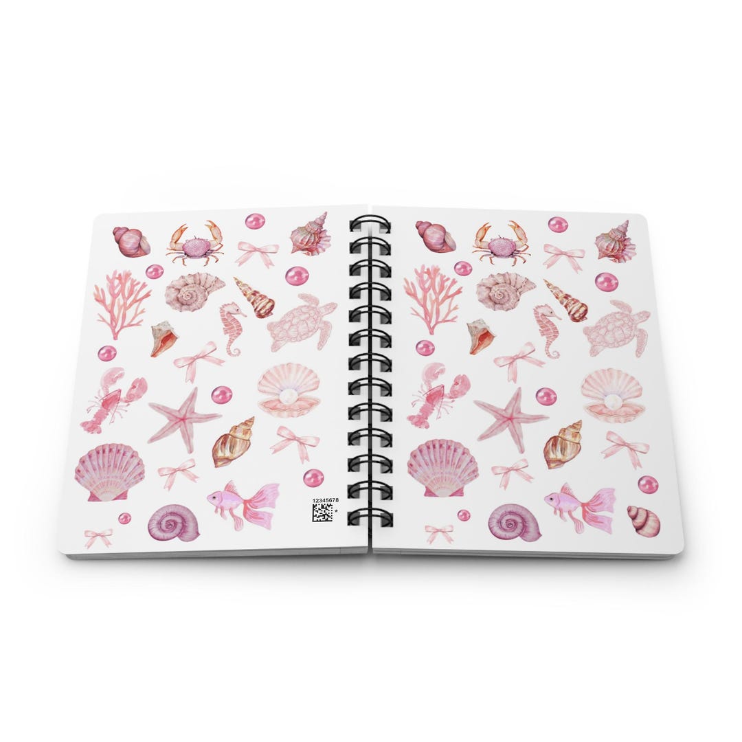 Pink Ocean Beach Mini Lined Notebook 5X6 Journal (design on Both Sides ...