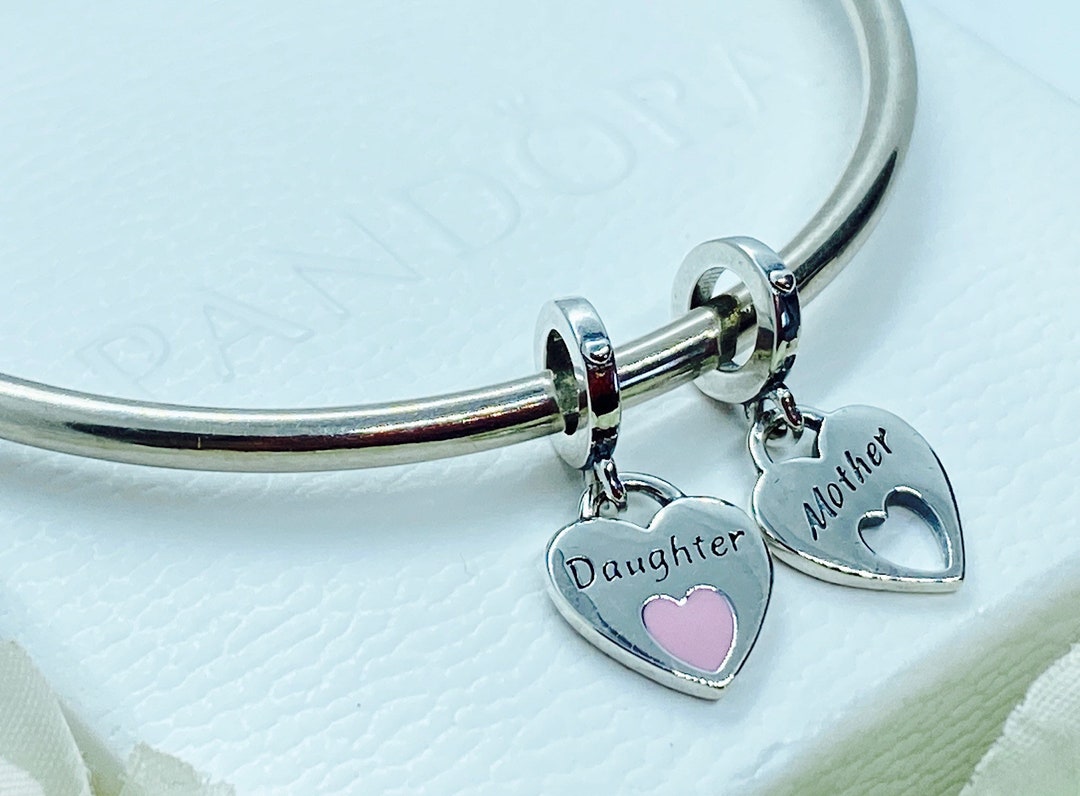 Mother Daughter Double Heart Split Dangle Charm Fits Pandora - Etsy