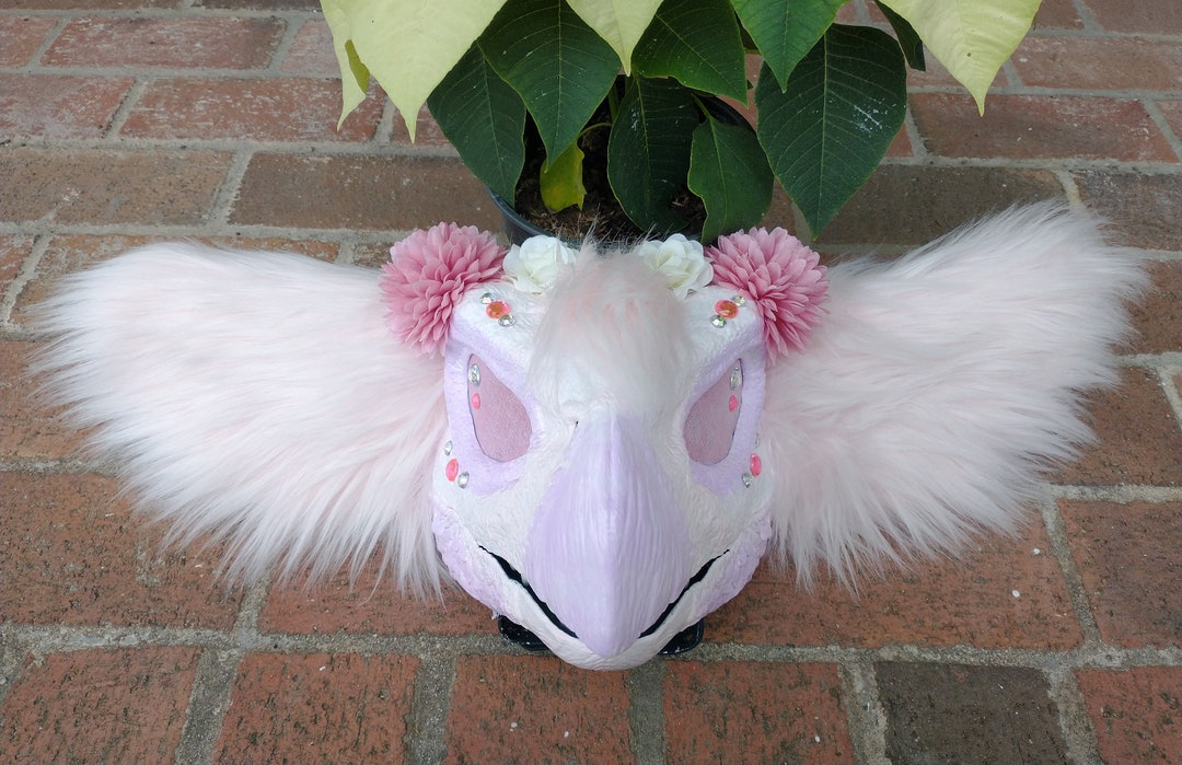 Cute Pink and Purple Pastel Hand Painted Dino Mask Furry With - Etsy