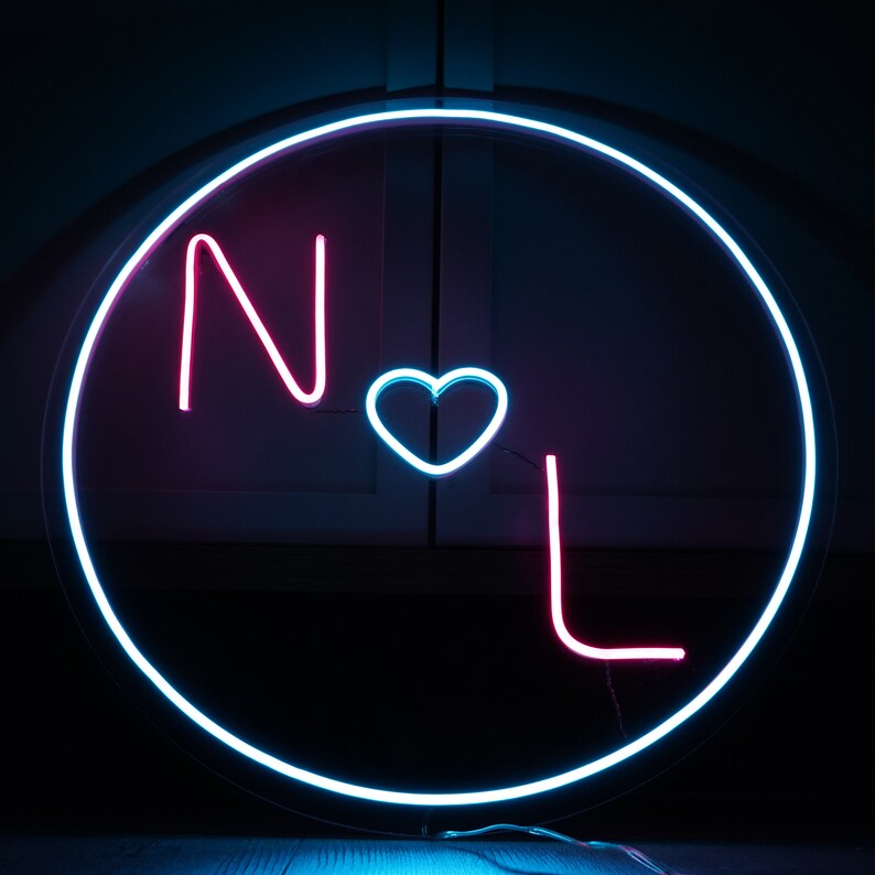 Custom Initials Neon Sign, Wedding Neon Sign, Customized Neon Sign ...
