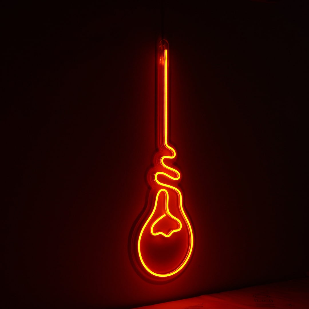 Lightbulb Neon Sign Decoration, Custom Bulb Neon Sign, Handmade Neon ...