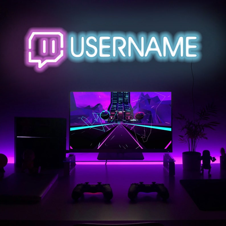 Custom Twitch Username Neon Sign, Twitch Decoration, Personalized Gift ...