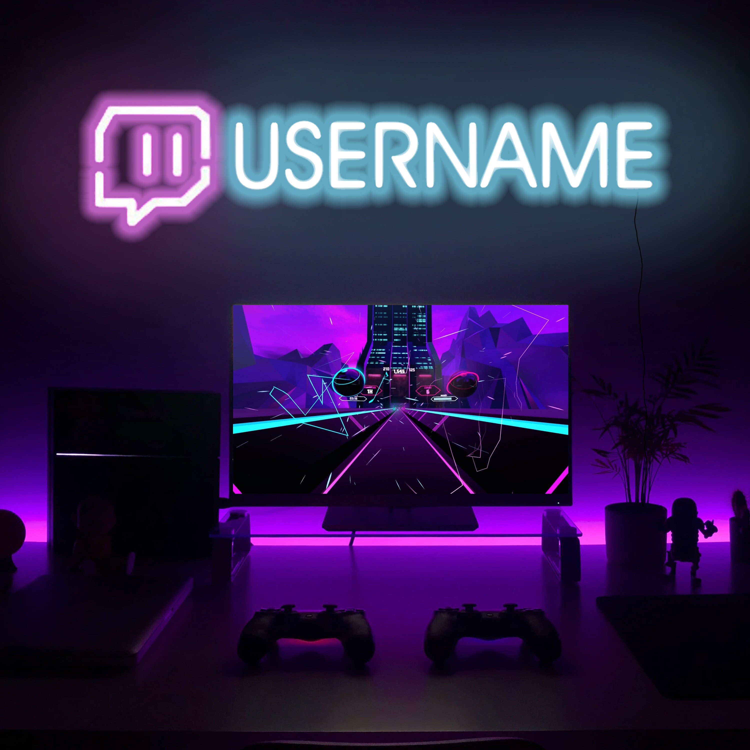Custom Twitch Username Neon Sign, Twitch Decoration, Personalized Gift ...