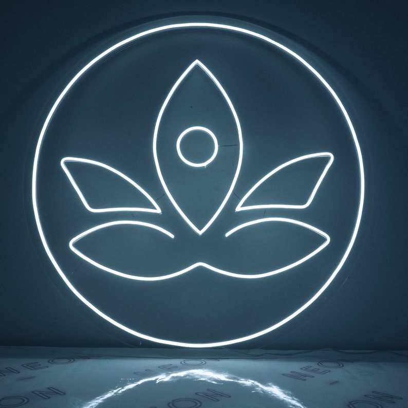 Lotus Flower Wall Art Custom Neon Sign, Yoga Meditation Neon Sign ...
