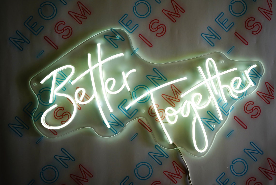 Better Together Neon Sign, Wedding Neon Sign, Custom Neon Light Sign ...