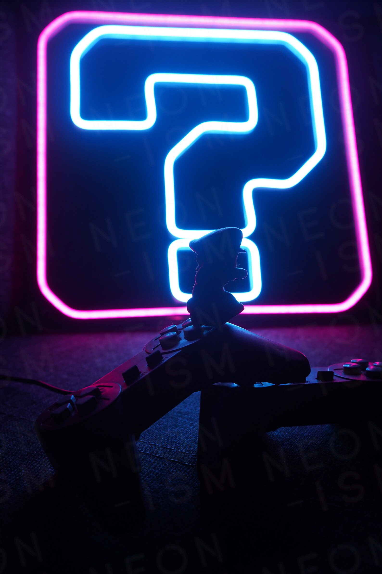 Mario Question Mark Box Neon Sign, Arcade Neon Led, Mario Neon Led Sign ...