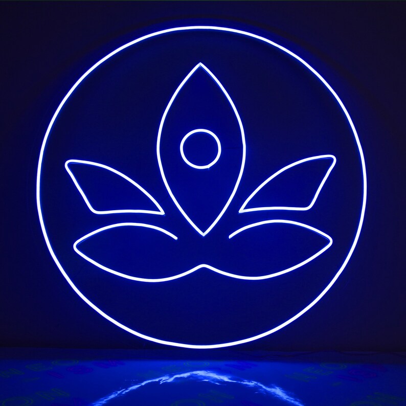 Lotus Flower Wall Art Custom Neon Sign, Yoga Meditation Neon Sign ...