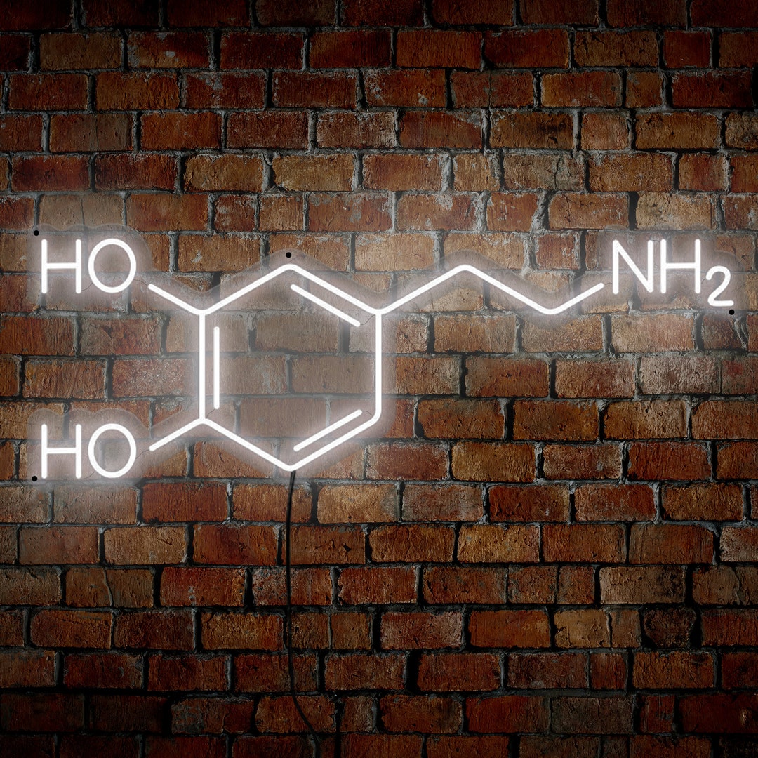 Dopamine Molecule Neon Sign, Neon Led Sign, Custom Neon Led, Neon Wall ...