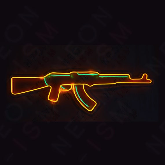 AK47 Neon Sign Gamer Room Decor Gamer Gifts AK 47 Neon | Etsy