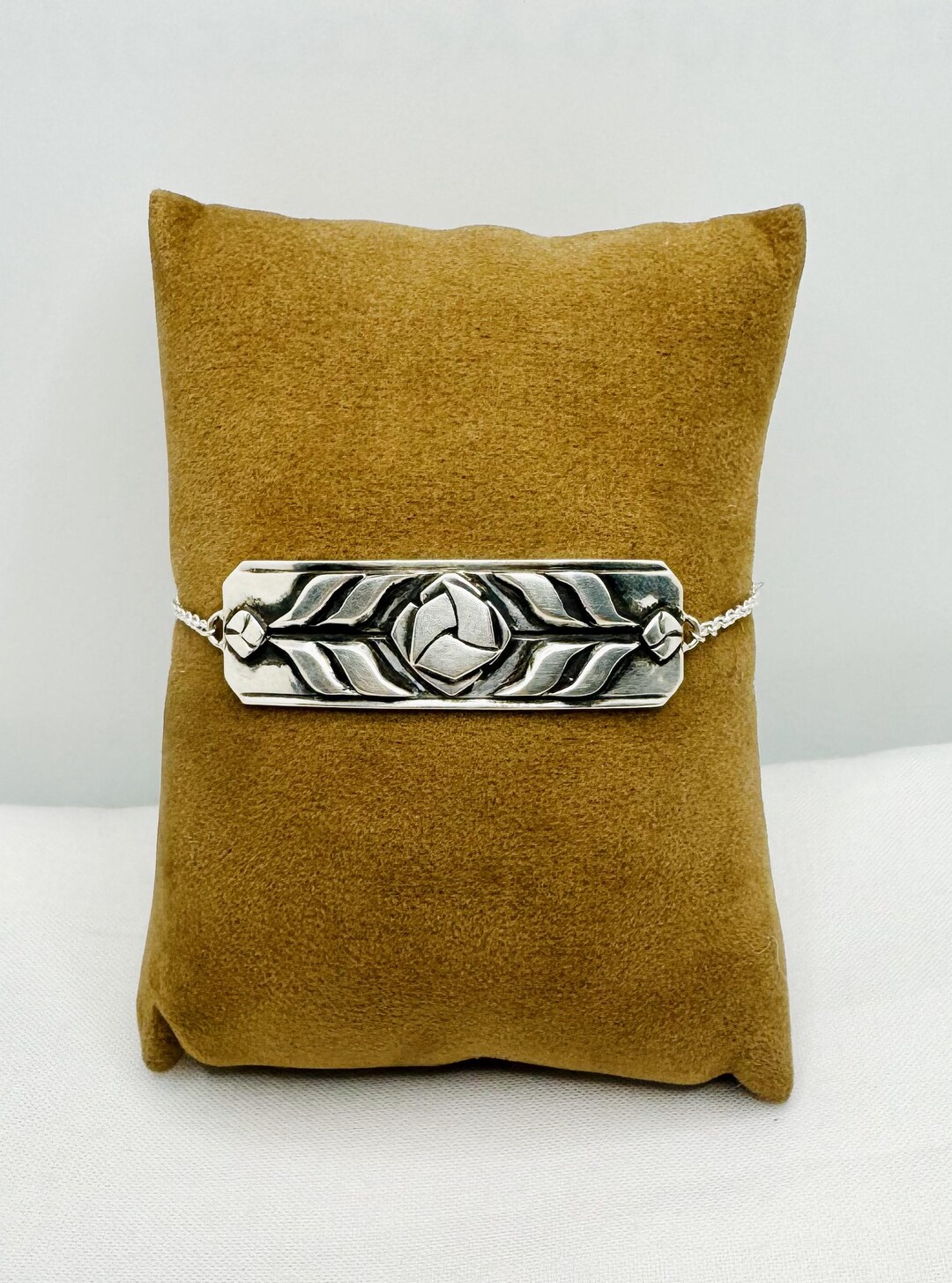 Craftsman Rose Bracelet, Sterling Silver - Etsy