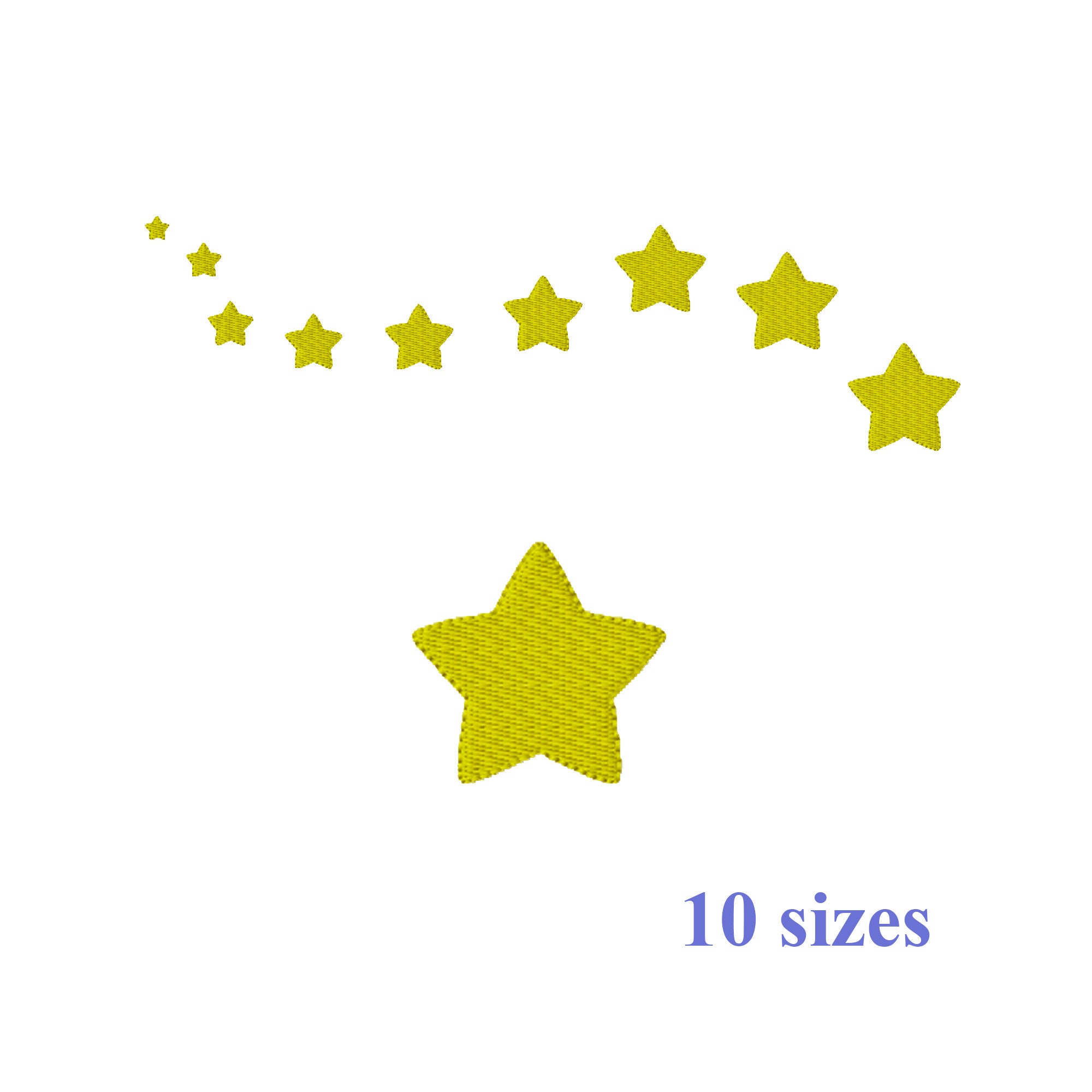 Mini Star Machine Embroidery Design 10 Sizes Mini Stars | Etsy