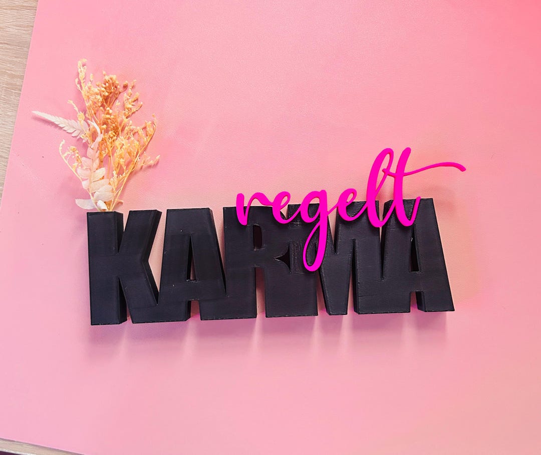 3D Sign "karma Regulates", Stand, Lettering, Home Decoration - Etsy