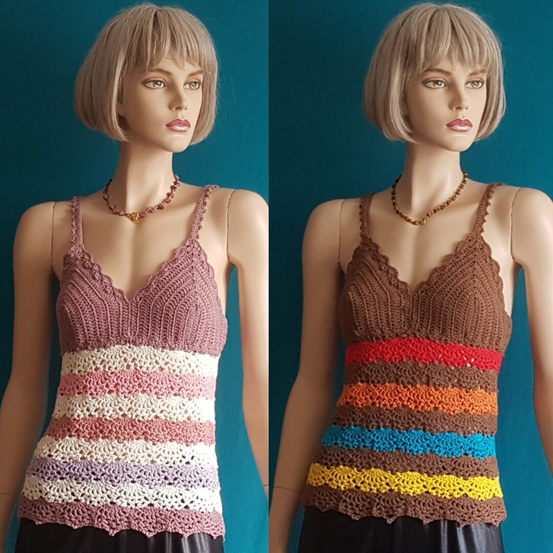 Top au crochet aérien et élégant avec un motif en dentelle en filigrane ...