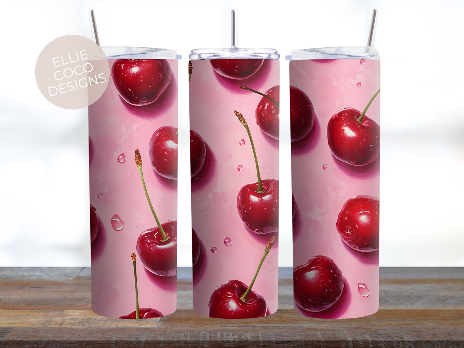 Cherry Tumbler Wraps, Cherry Sublimation, Cherry Tumbler PNG, Trendy ...
