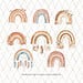 Boho Rainbow Watercolor Clipart Bundle, Nursery Png, Scandinavian, Cute ...