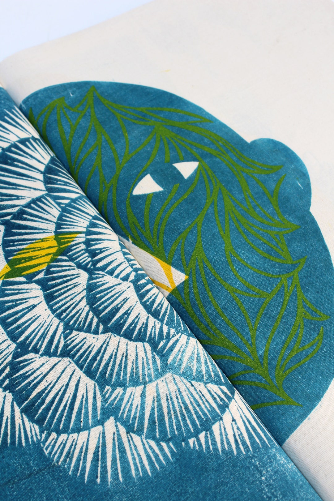 Grow, Artist's Book Linocut and Woodcut Printing on Fabric, Book on ...