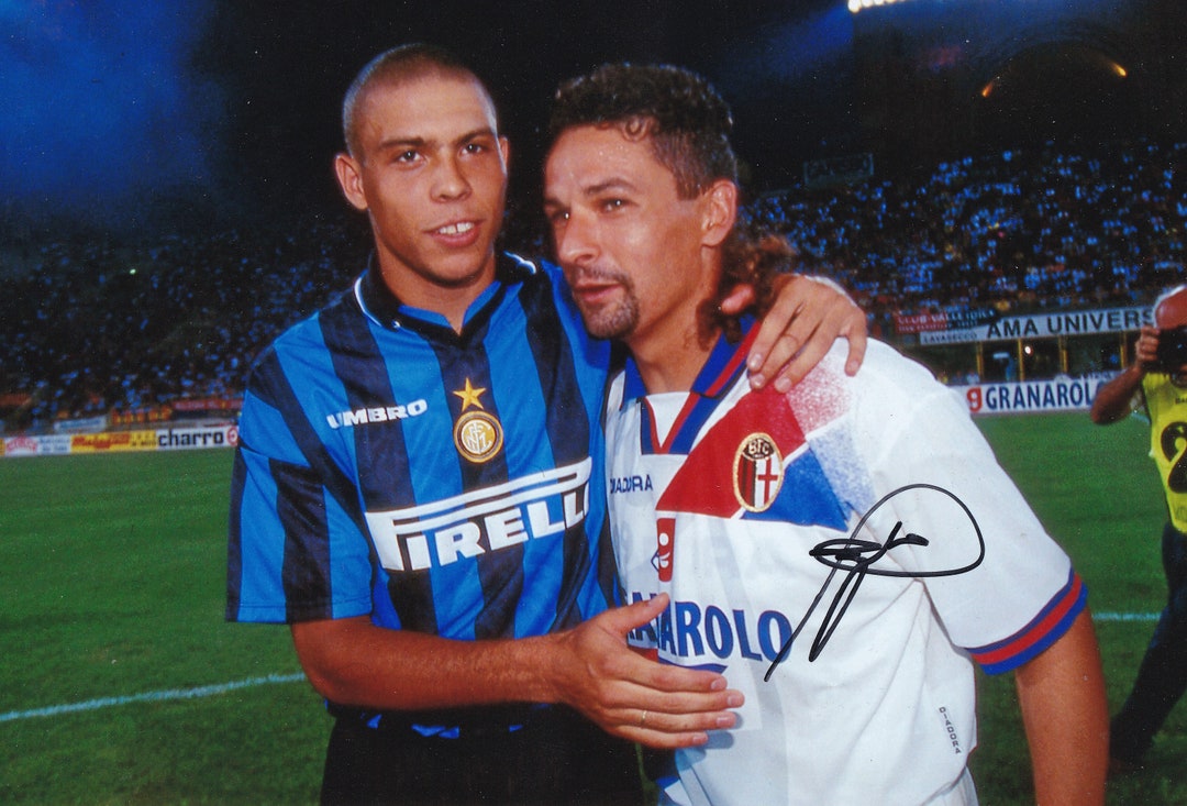 Football Roberto Baggio Hand Signed 12x8 Inch Photograph Bologna COA - Etsy