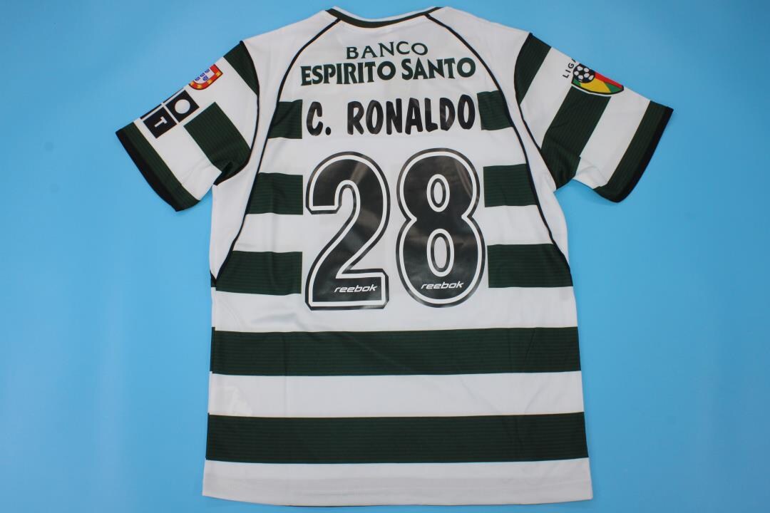 Football - Cristiano Ronaldo - Sporting Lisbon - 2002-03 - Home Shirt ...
