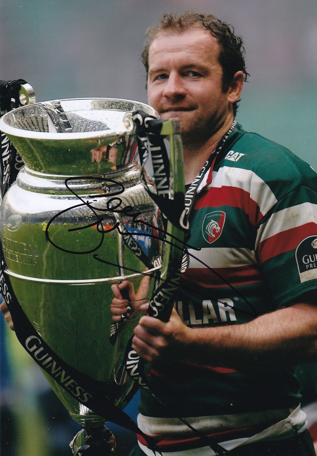 Rugby Union - Geordan Murphy - Hand Signed A4 Photograph - Leicester ...