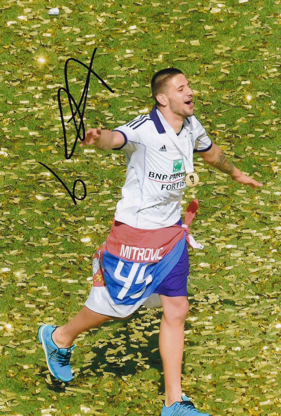 Football - Aleksandar Mitrovic - Hand Signed 12x8 Inch Photograph ...