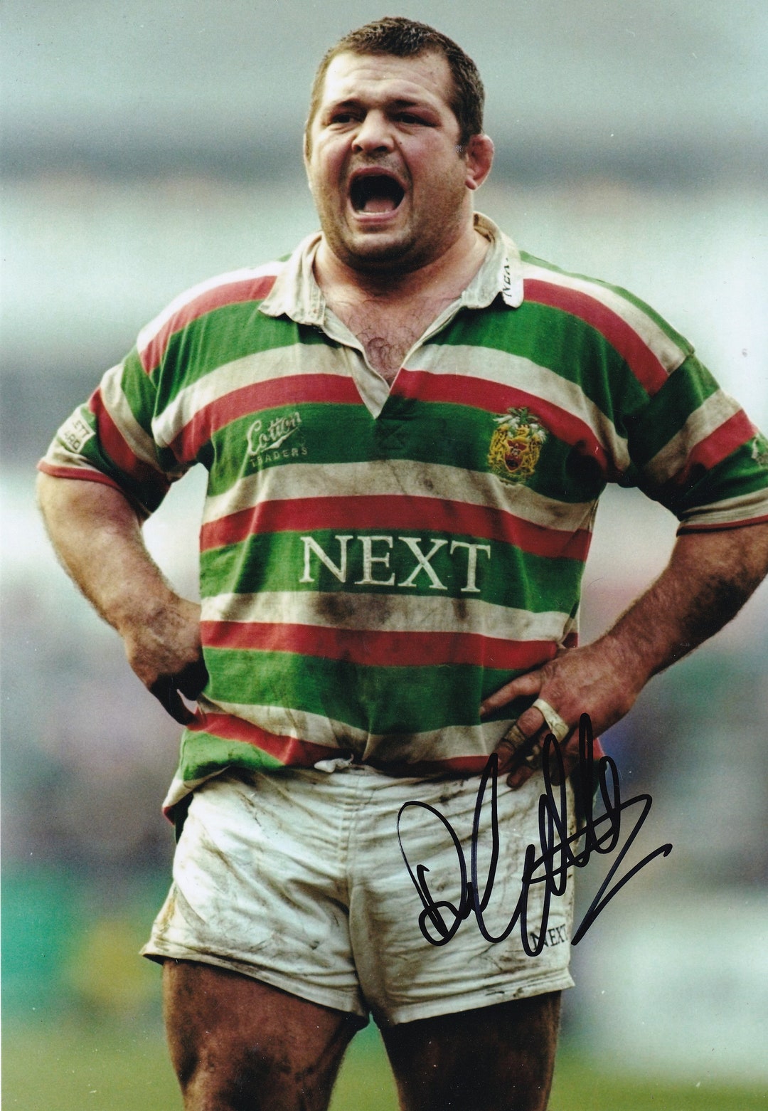 Rugby Union - Darren Garforth - Hand Signed A4 Photograph - Leicester ...