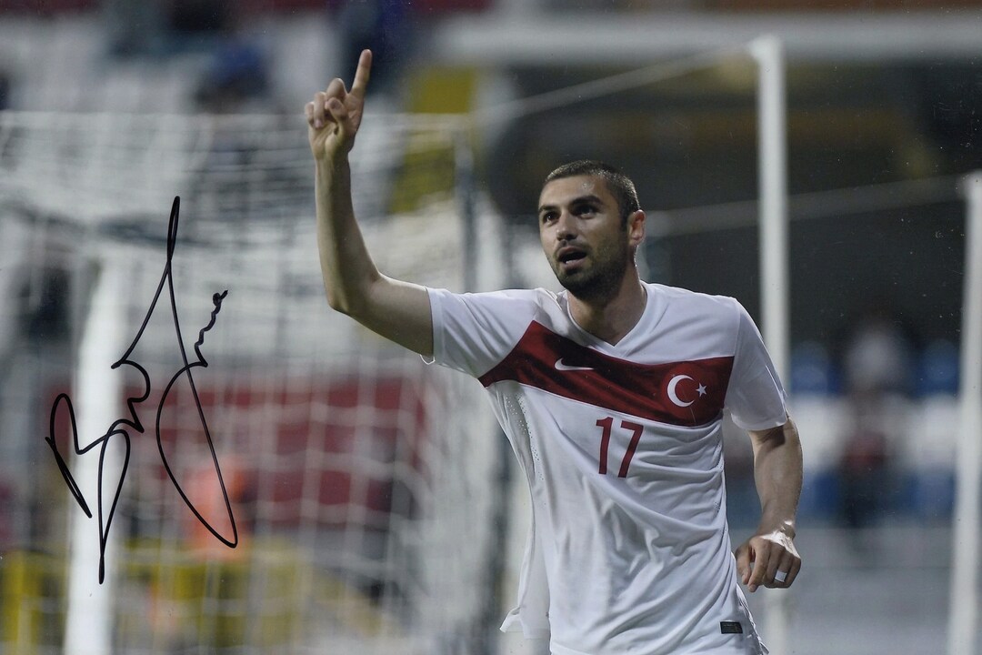 Football - Burak Yilmaz - Hand Signed 12x8 Inch Photograph - Turkey ...