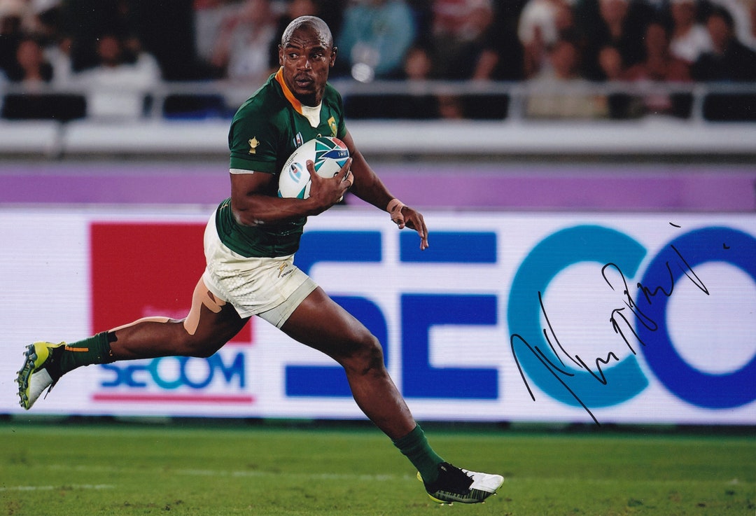 Rugby Union Makazole Mapimpi Hand Signed 12x8 Inch Photograph South ...