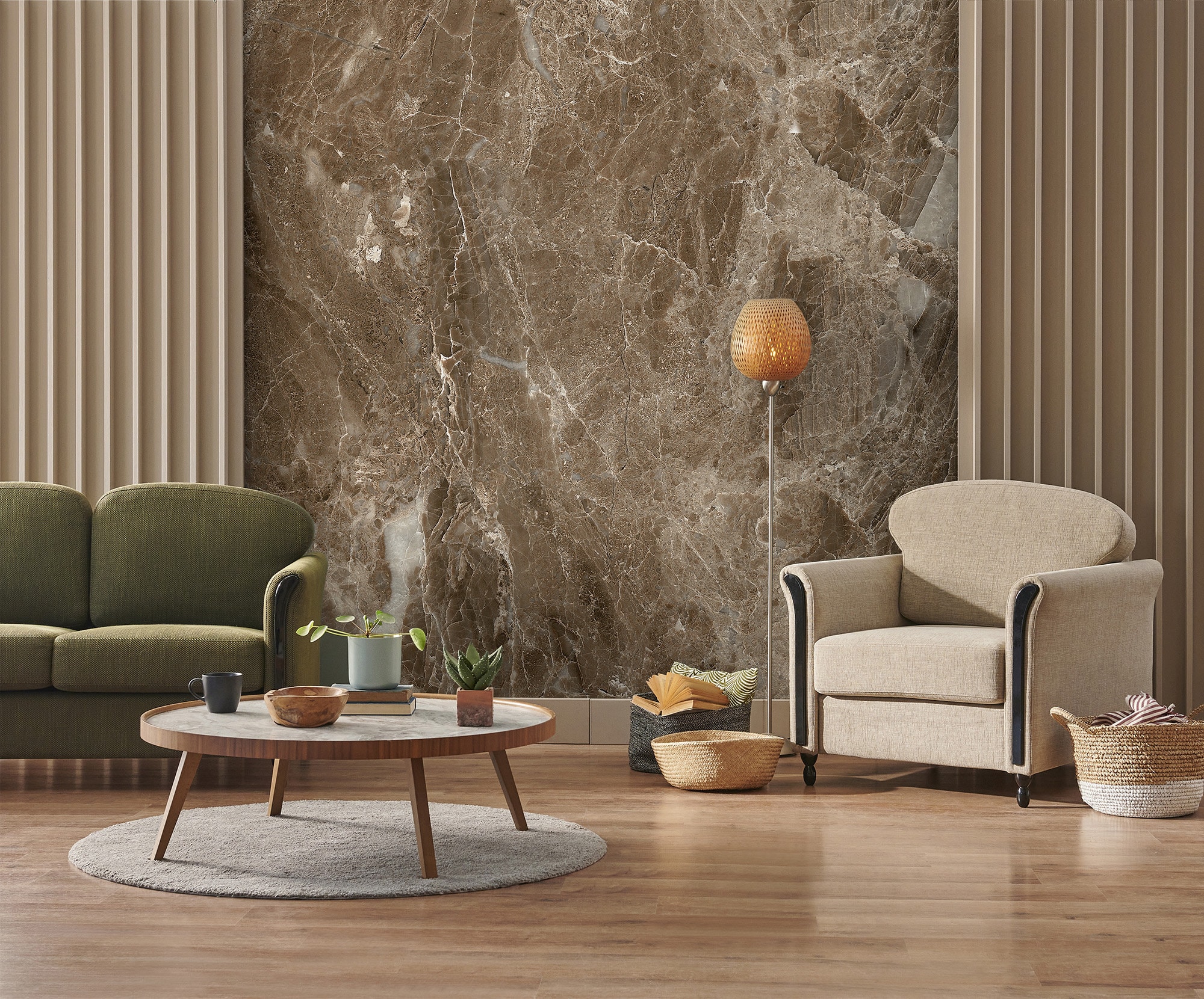 Brown Marble Wallpaper, Natural Dark Stone Wall Mural peel and Stick ...