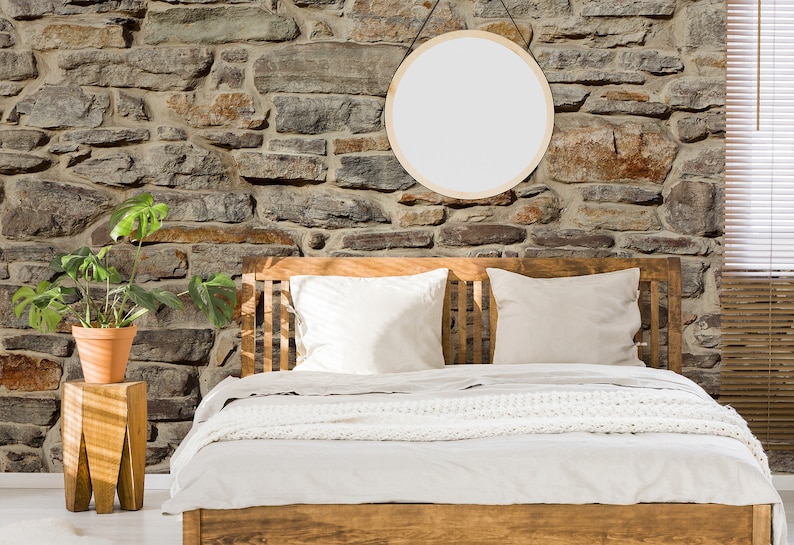 Rustic Wallpaper With Stone Wall, 3D Effect, Minimalist [self Adhesive ...